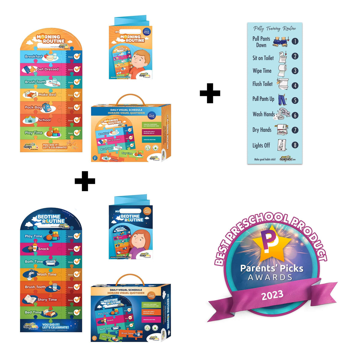 Potty Training Combo: Morning & Bedtime Routine Kits – Easy Daysies