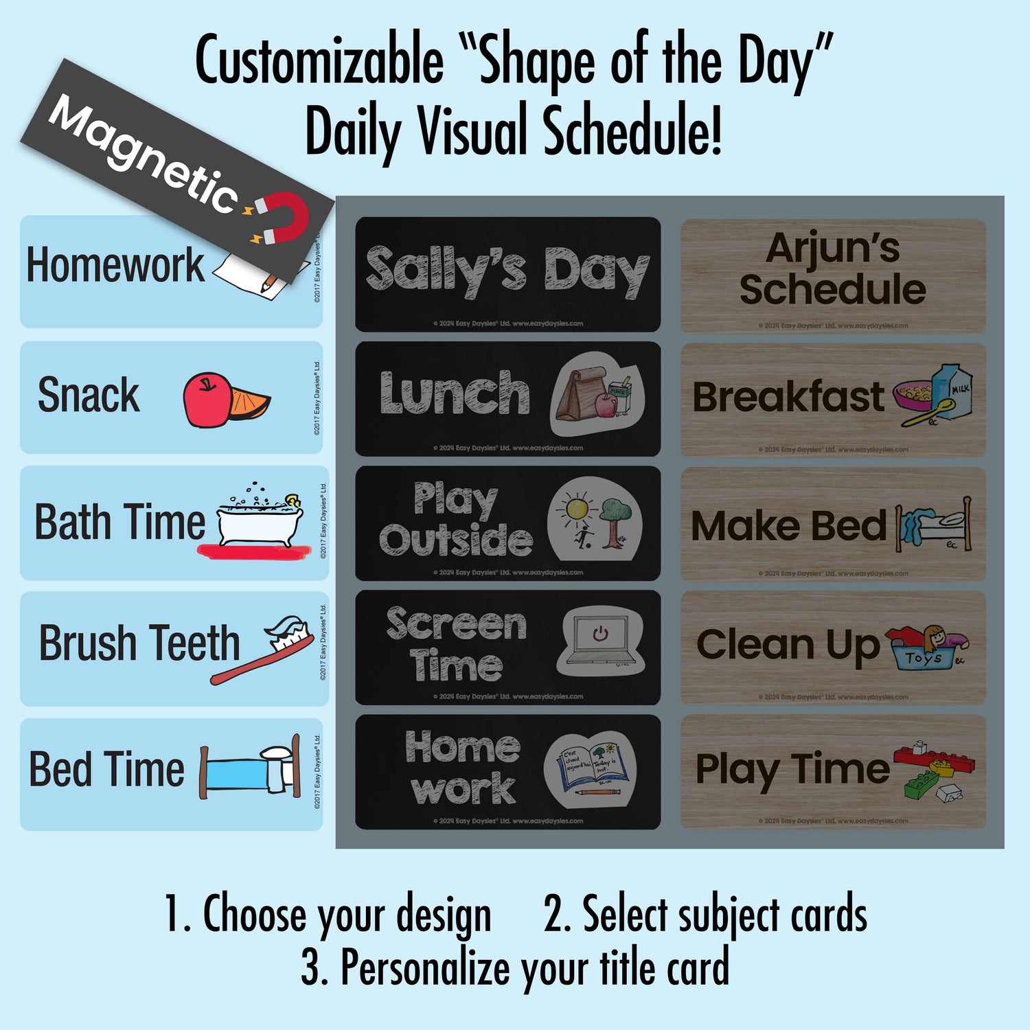 Customizable "Shape of the Day" Visual Home Schedules - MAGNETIC - $1 ...