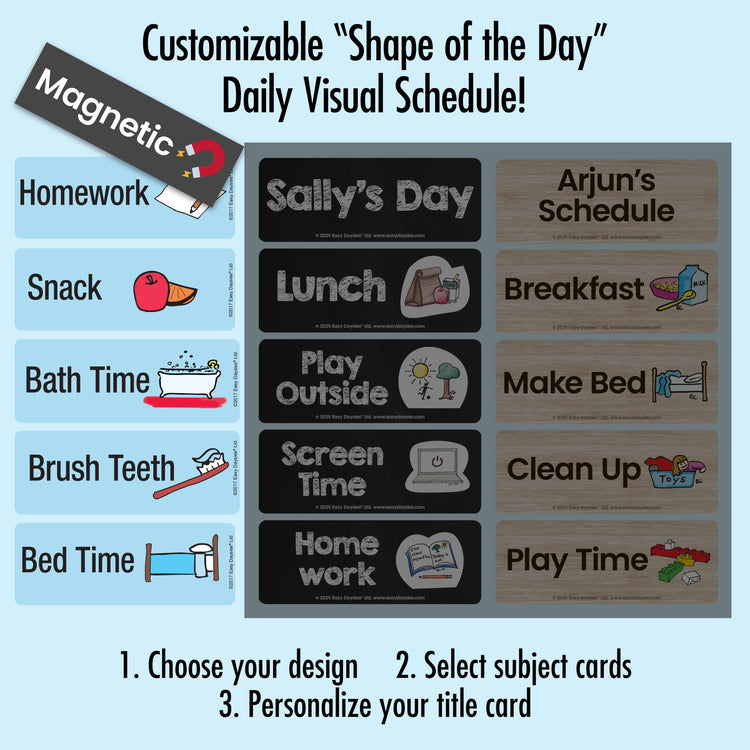 Customizable "Shape of the Day" Visual Home Schedules - MAGNETIC - $1 ...